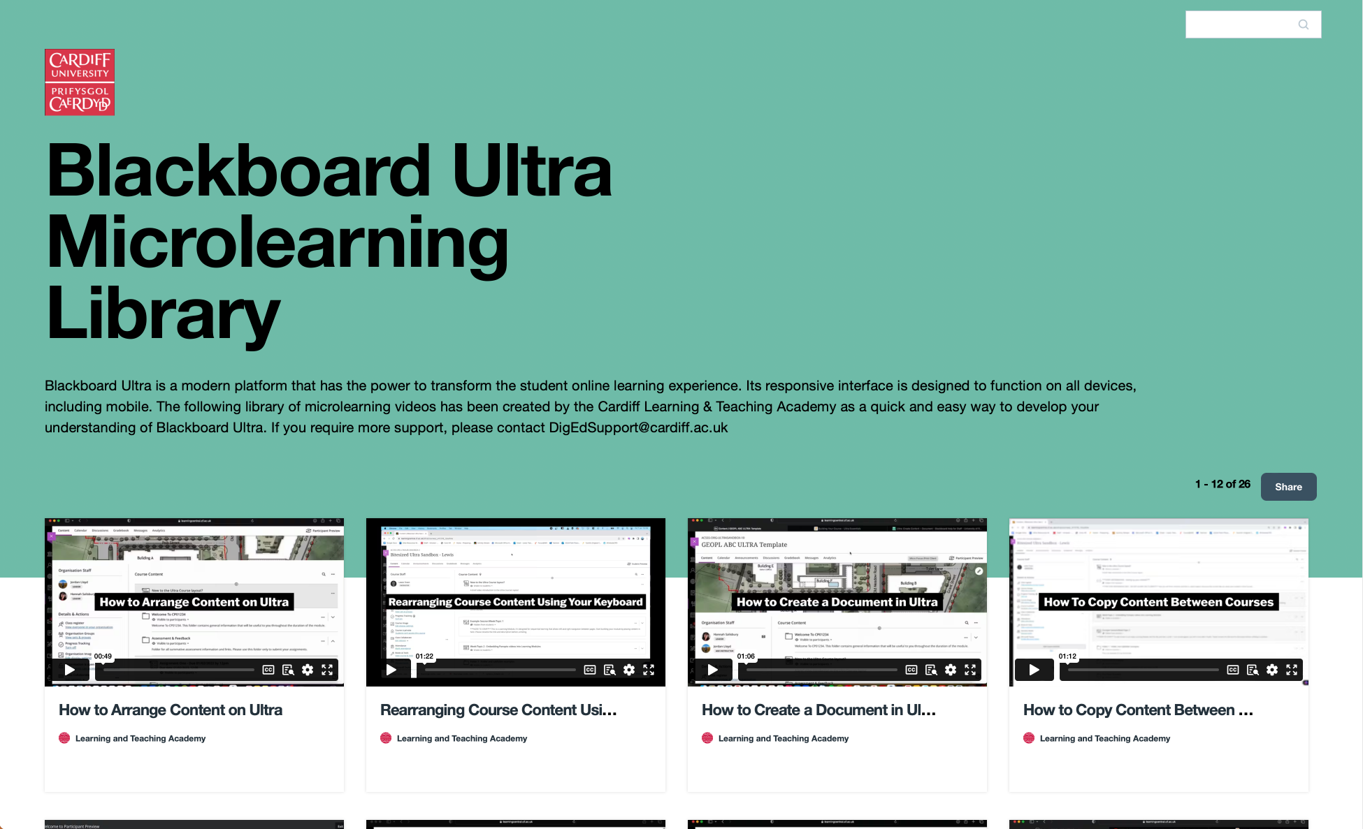 Learning Central Help for Cardiff Staff
